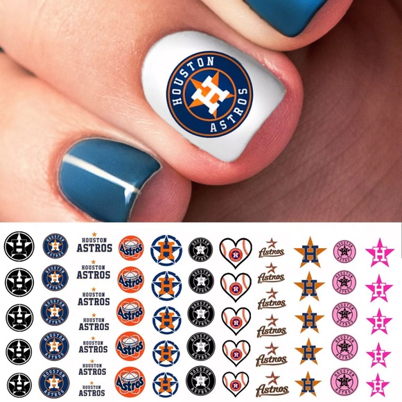 MLB | Makeup | Astros Nail Decals Bogo6 Houston Astros Nail Decal ...